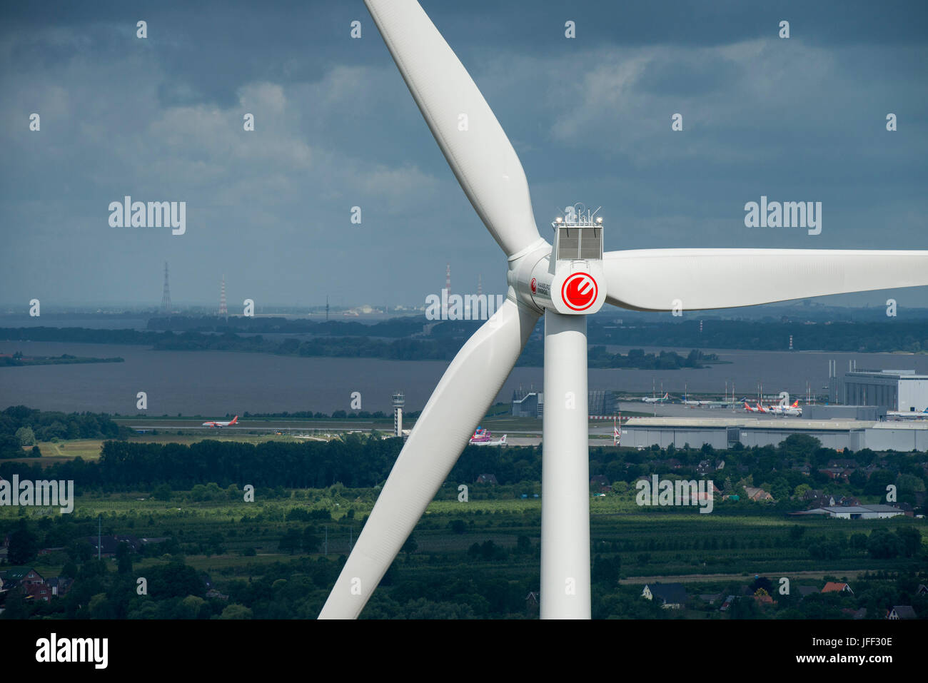 GERMANY Hamburg, wind turbine Siemens SWT-3.0-113 of Municipal energy ...