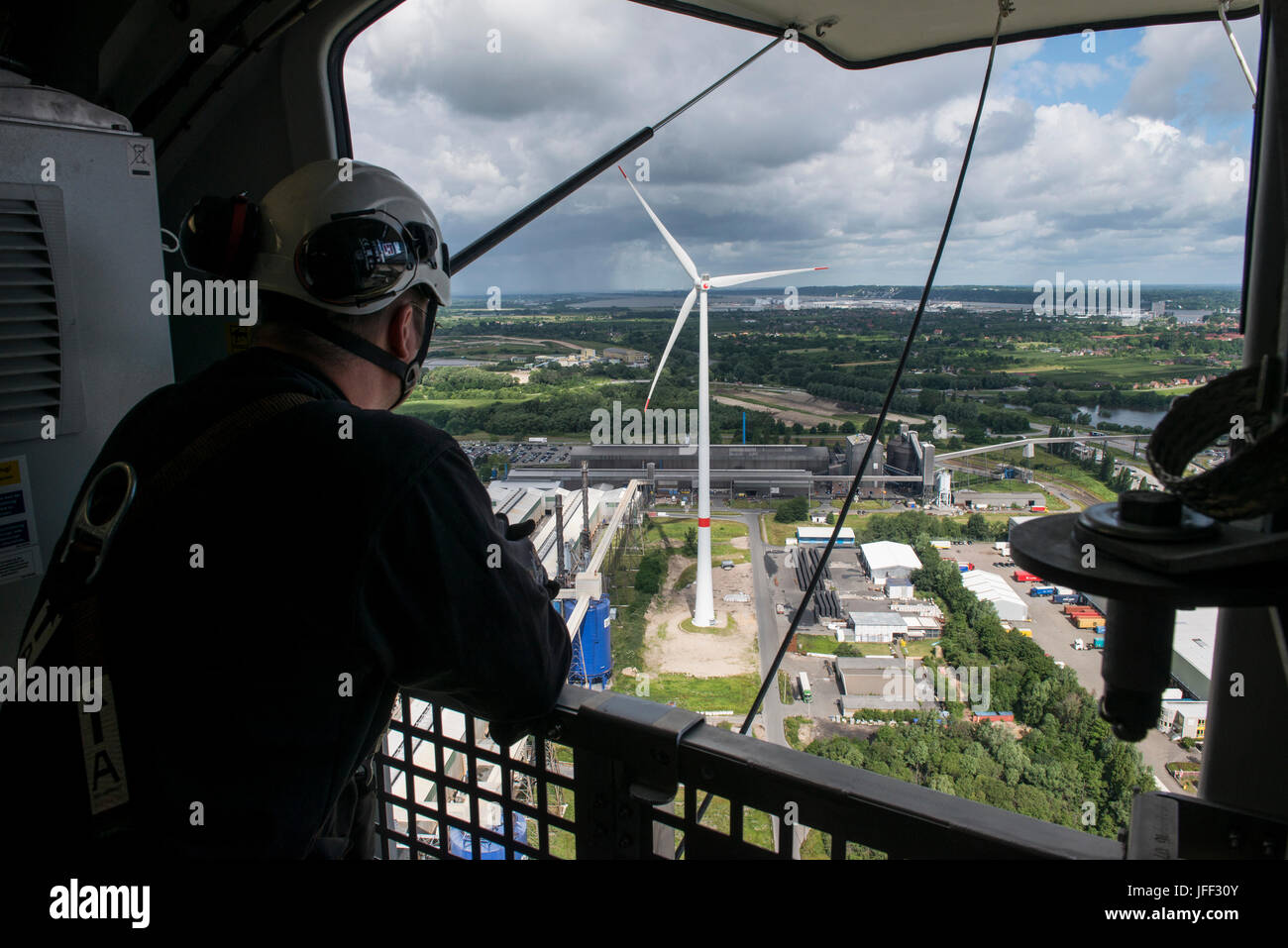 GERMANY Hamburg, wind turbine Siemens SWT-3.0-113 of Municipal energy ...