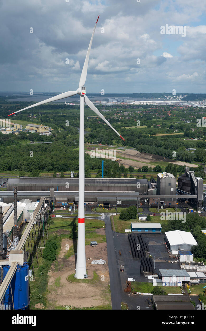 GERMANY Hamburg, wind turbine Siemens SWT-3.0-113 of Municipal energy ...