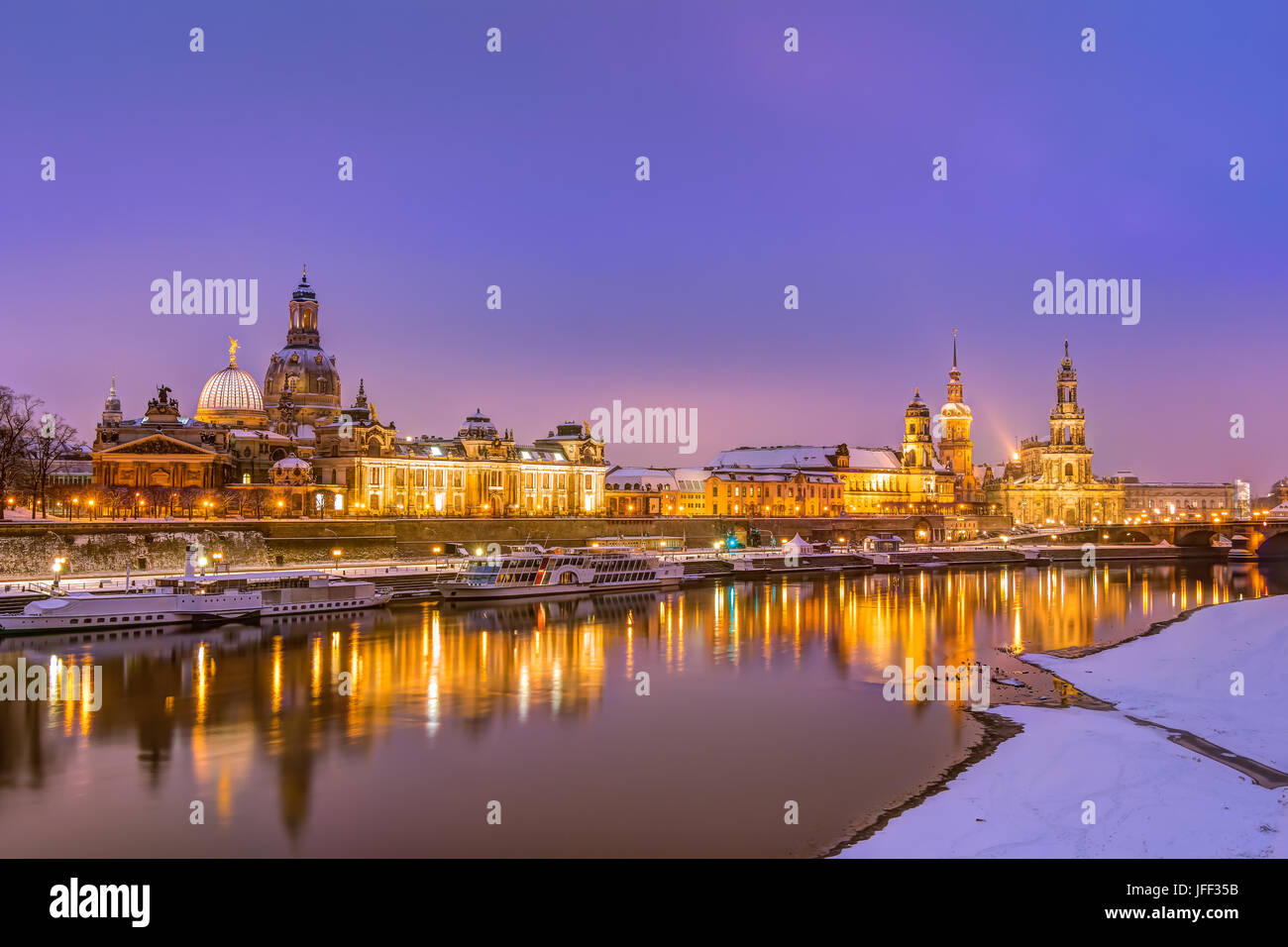 Dresden skyline in winter Stock Photo - Alamy