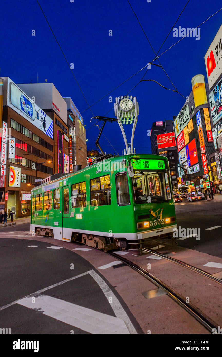Sapporo at night Stock Photo - Alamy