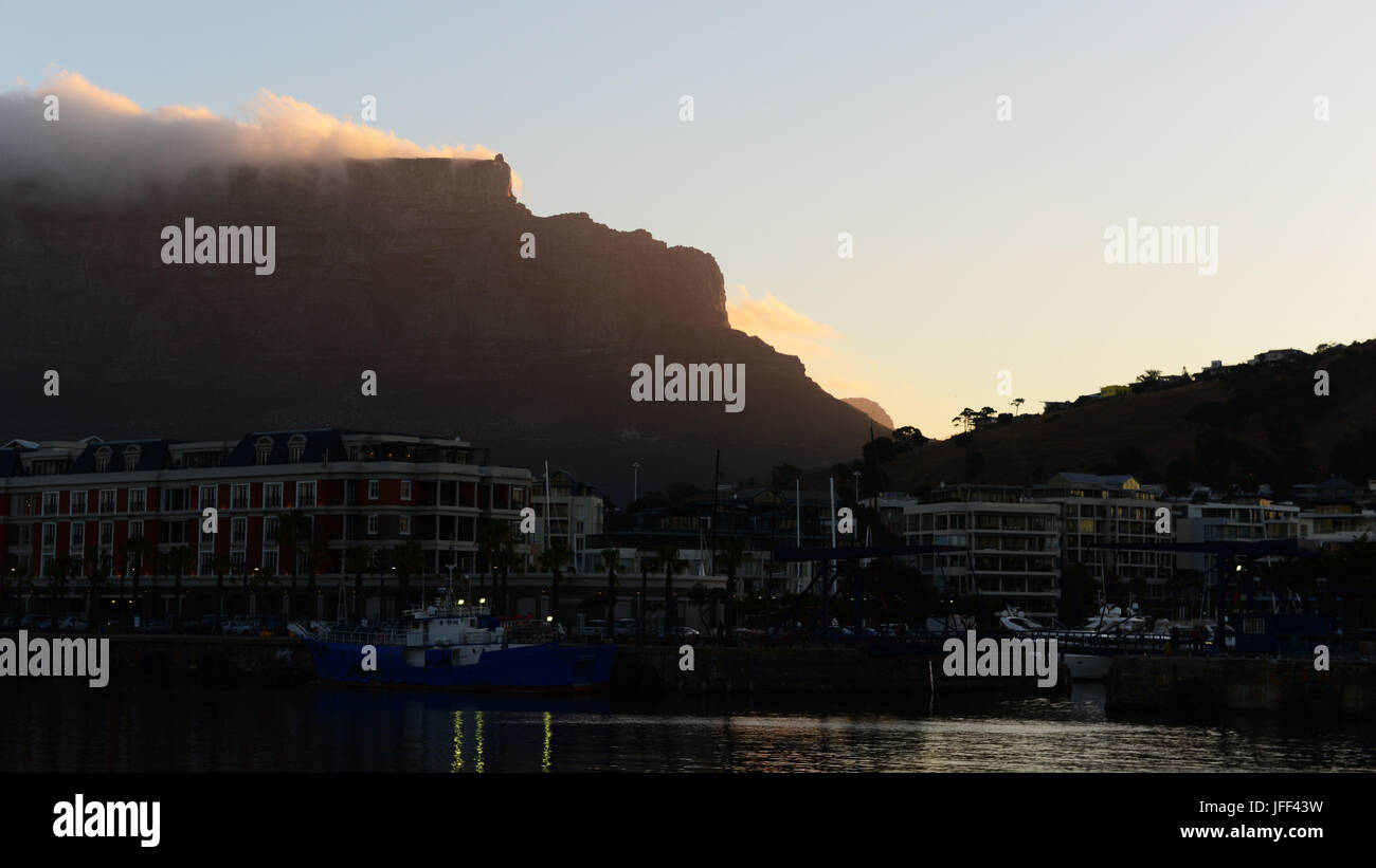 Table Mountain at sunset Stock Photo - Alamy