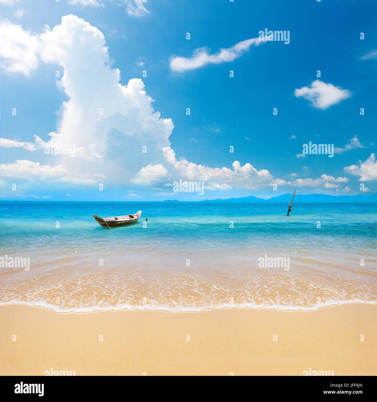Beautiful seascape with boat hi-res stock photography and images - Alamy