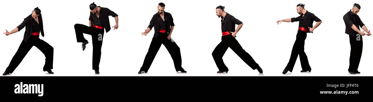 Spanish dancer in various poses on white Stock Photo - Alamy