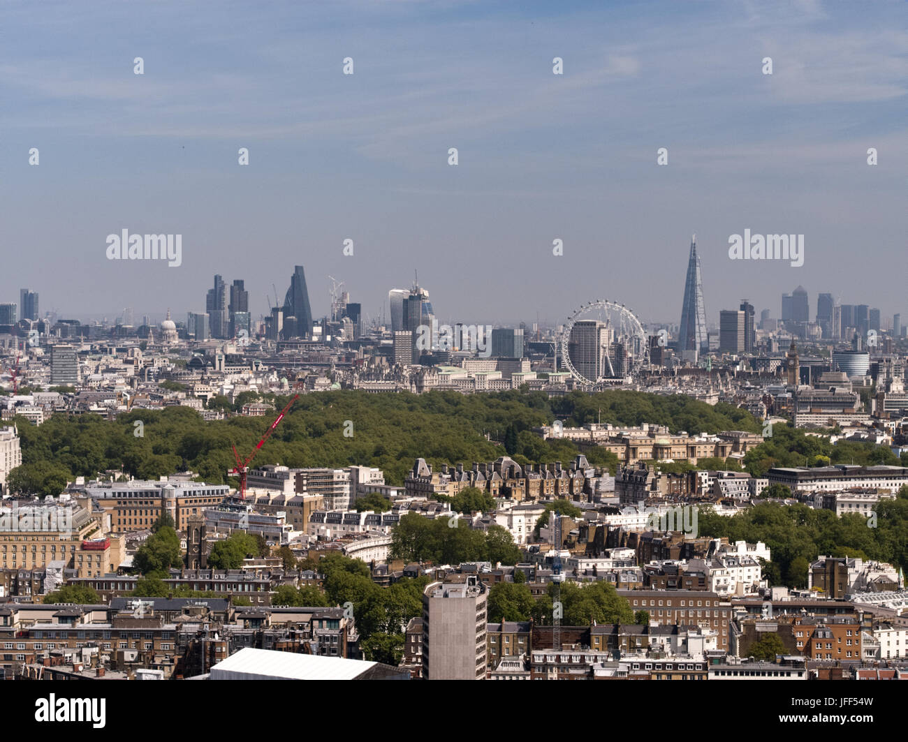 Aerial view across London. The City of London is a city and county that ...