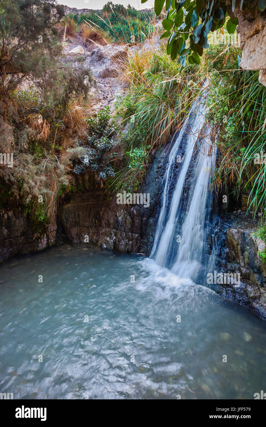 Waterfall and small scenic lake Stock Photo - Alamy