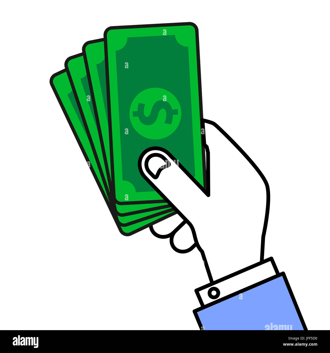 Businessman holding money vector Cut Out Stock Images & Pictures - Alamy