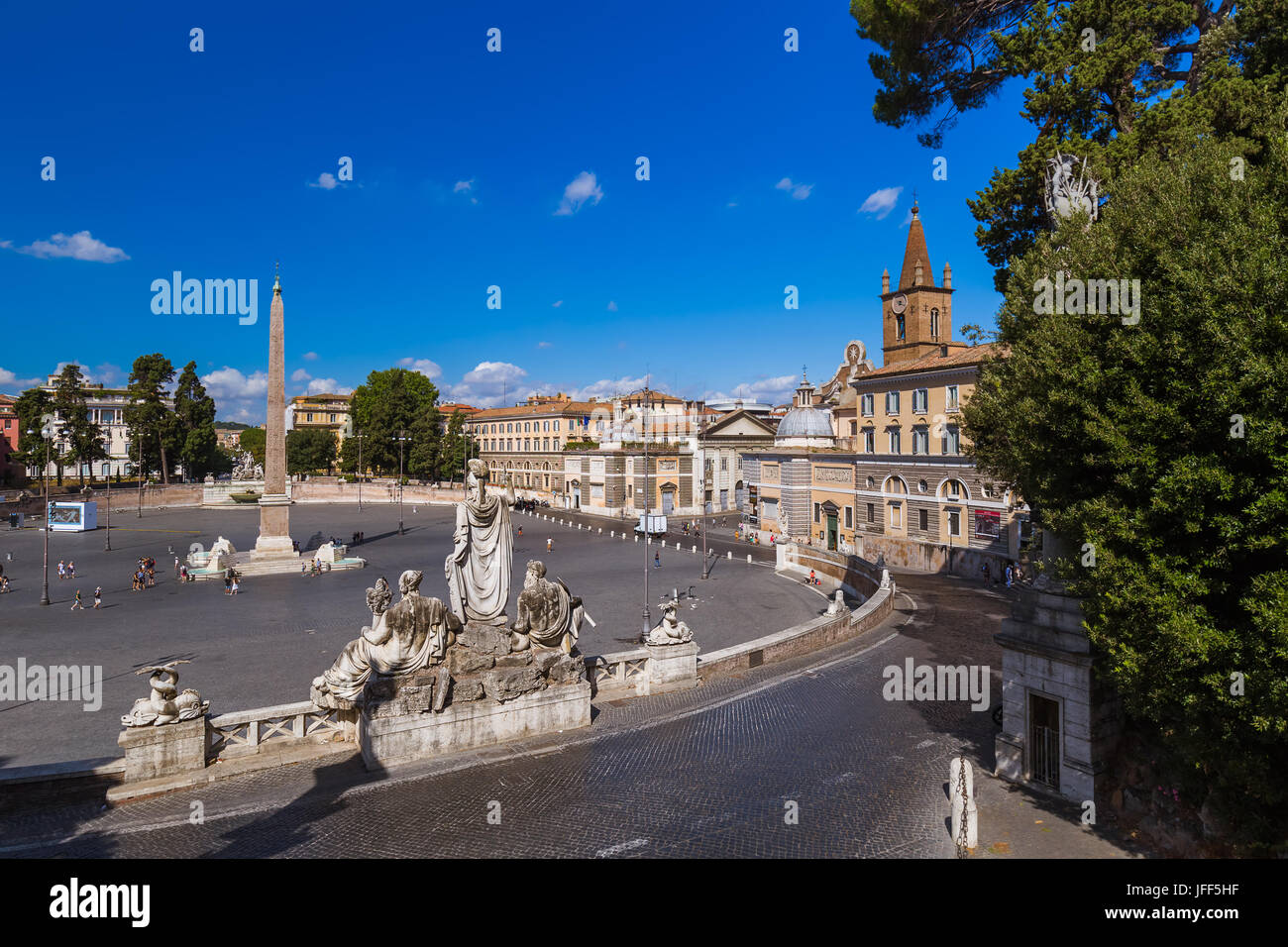 Square Piazza del Popolo in Rome Italy Stock Photo - Alamy
