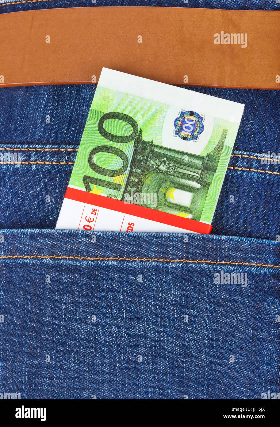 Money in jeans pocket Stock Photo - Alamy