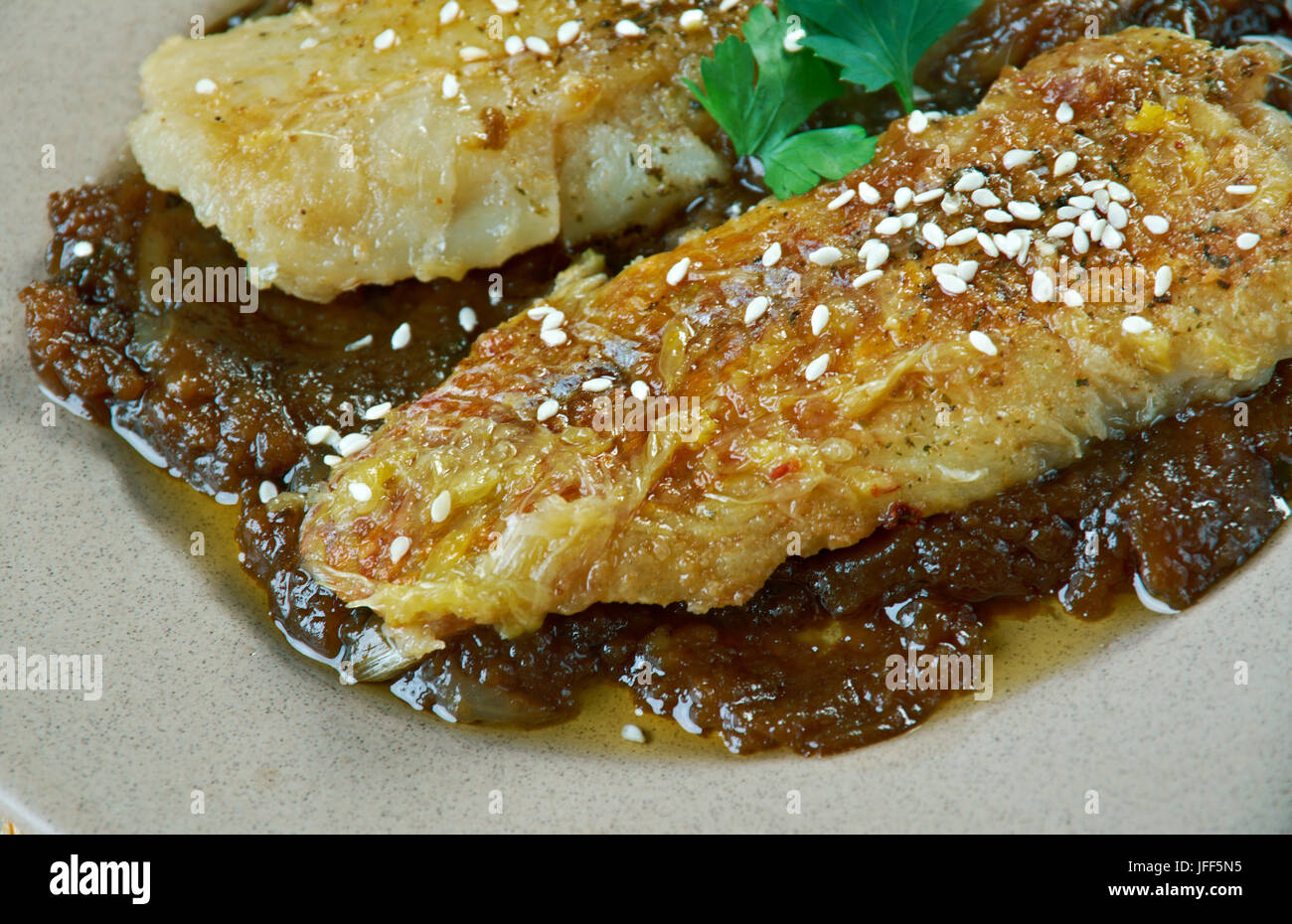 Pan Fried Fish Stock Photo - Alamy