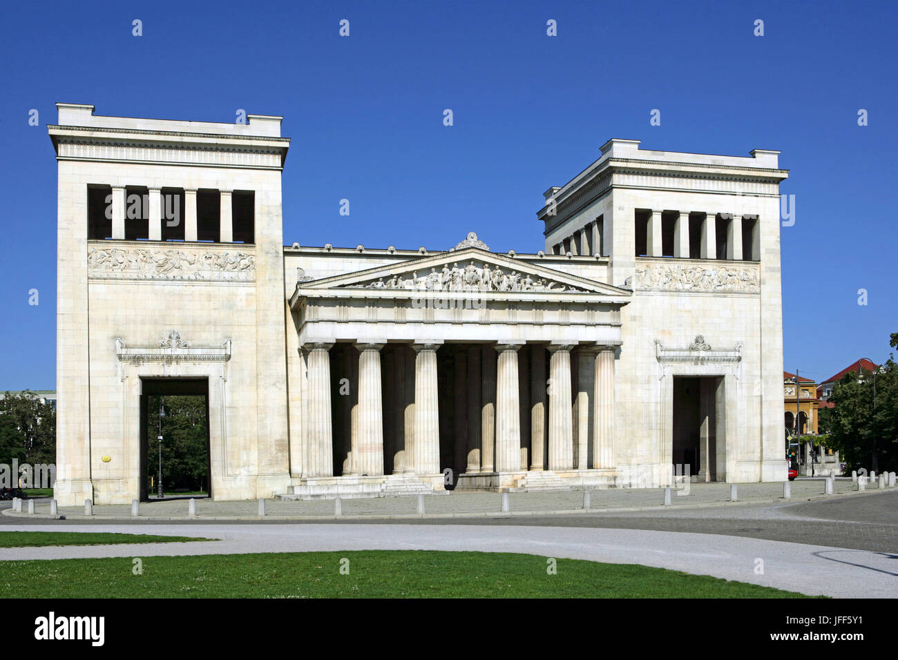 The propylaeum, a neo-classical gate building on the Koenigsplatz ...
