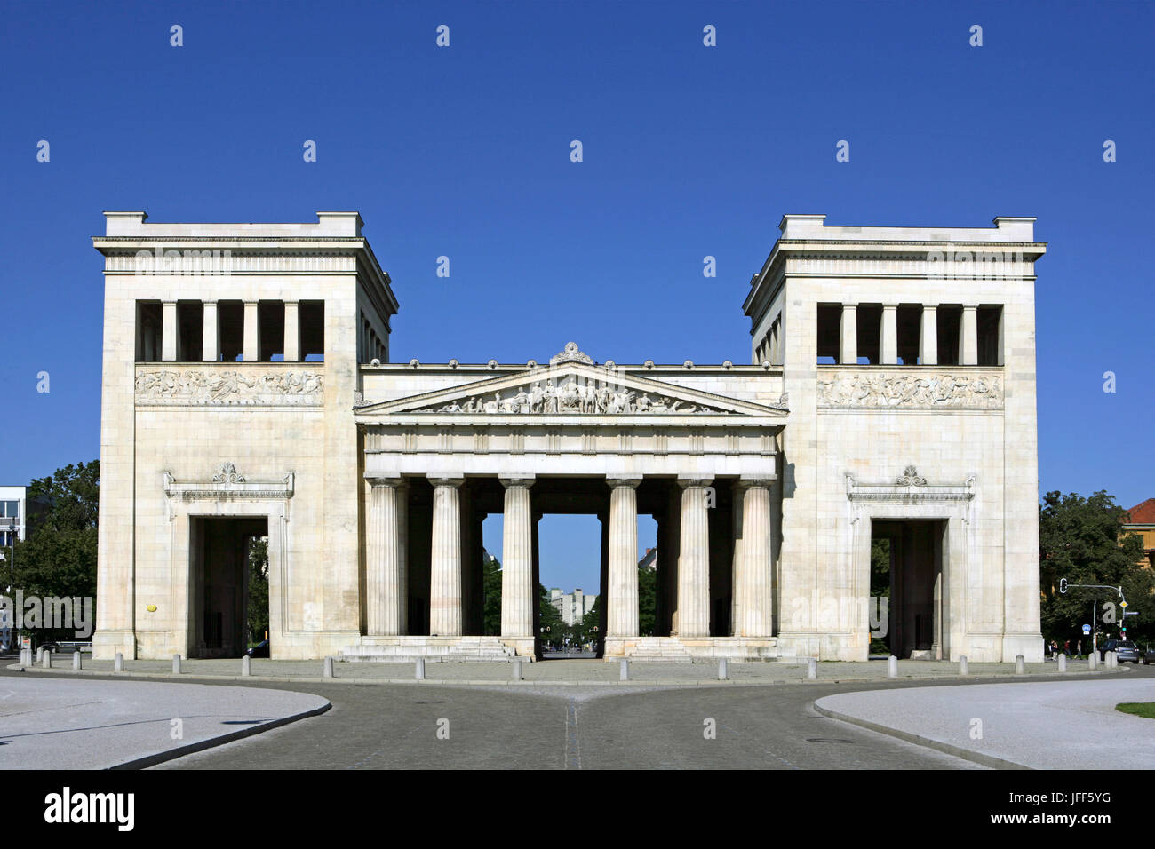 The propylaeum, a neo-classical gate building on the Koenigsplatz ...