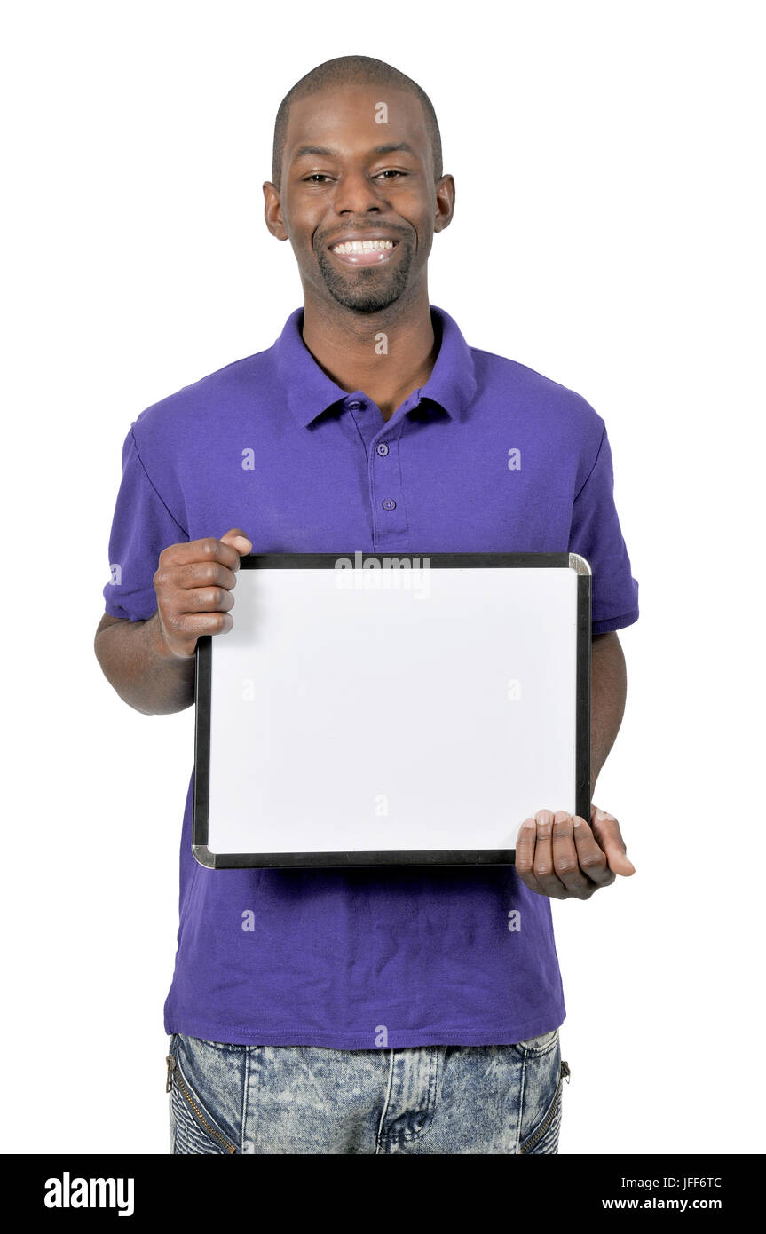 Man Holding Blank Sign Stock Photo - Alamy