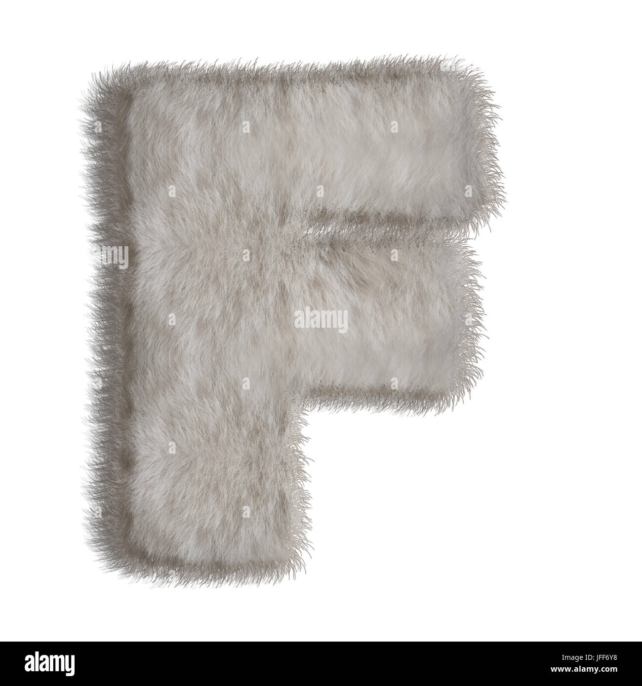 Decorative fur letter F Stock Photo - Alamy