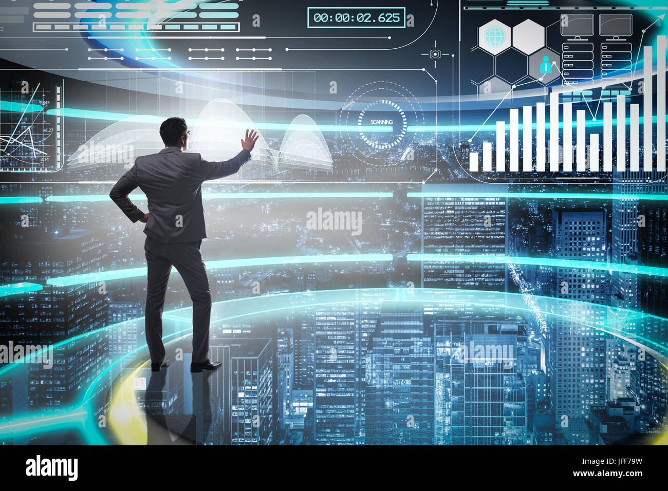 Businessman trading in world stock market Stock Photo - Alamy