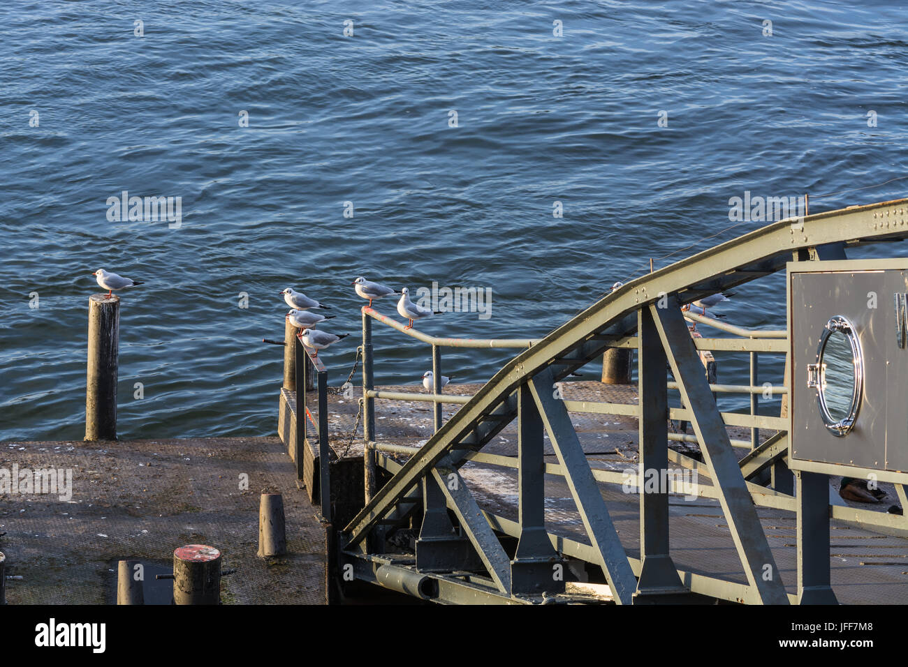 Boat landing stage on the Rhine Stock Photo - Alamy