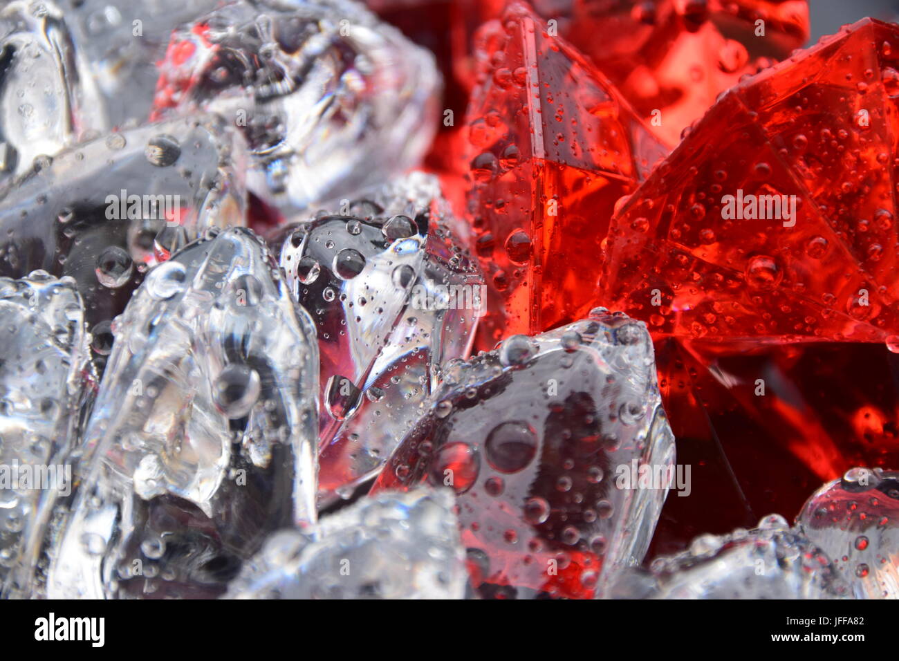 transparent and red gems with droplets Stock Photo - Alamy