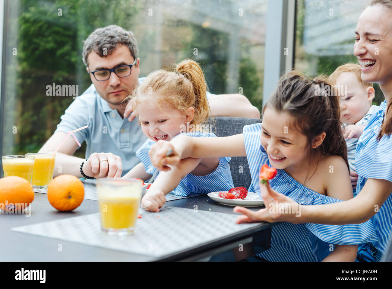 Hispanic boy breakfast hi-res stock photography and images - Alamy