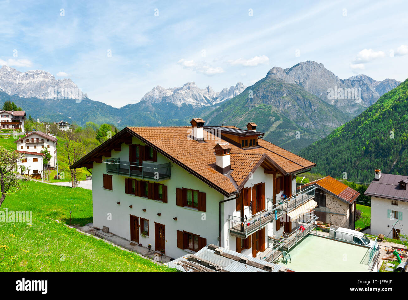 City in Alps Stock Photo - Alamy