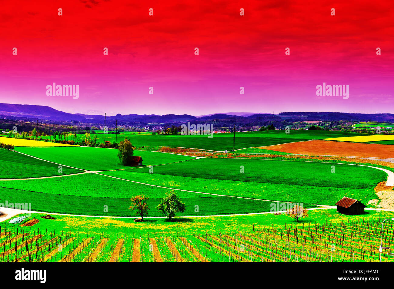 Green Fields in Switzerland Stock Photo - Alamy