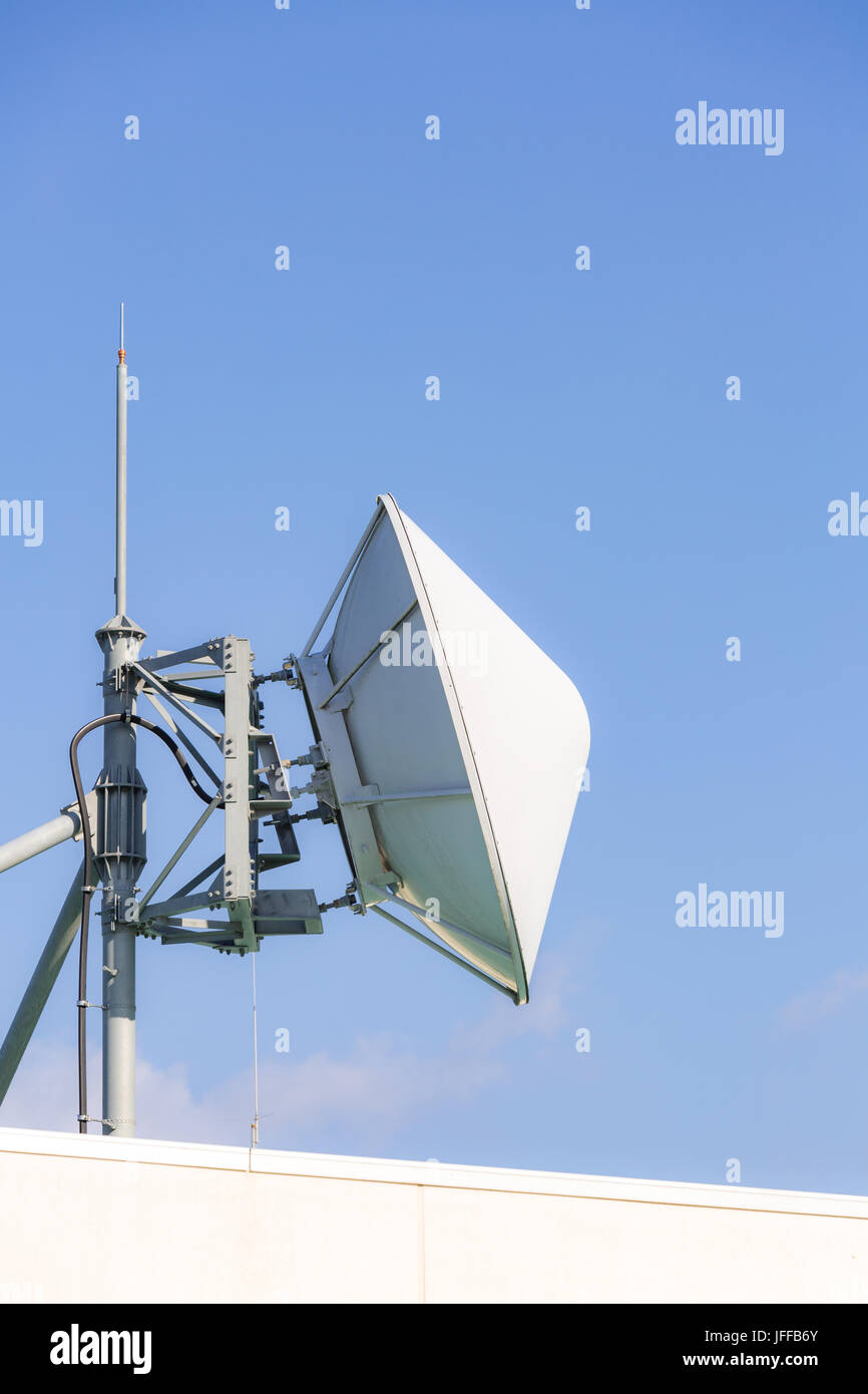 telecommunication satellite and radio transmitter Stock Photo - Alamy
