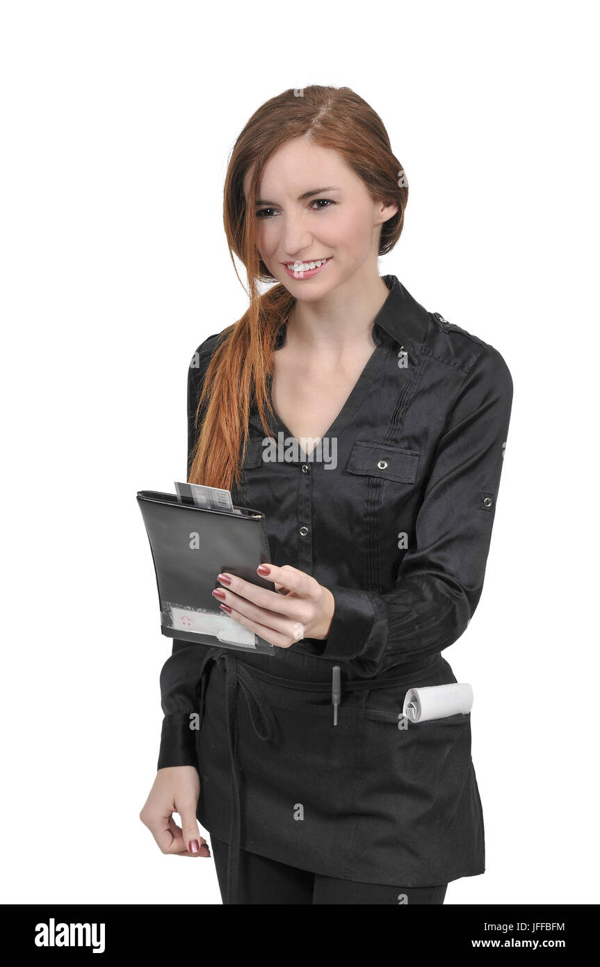Woman server or waitress Stock Photo - Alamy