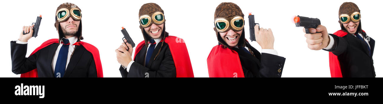 Man wearing red clothing in funny concept Stock Photo - Alamy