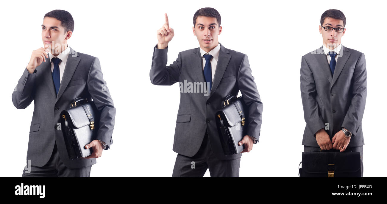 Businessman isolated on the white Stock Photo - Alamy
