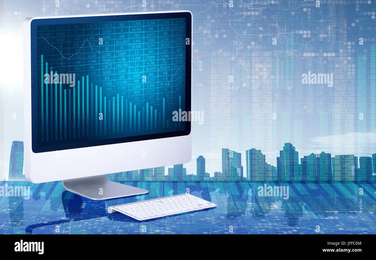 Computer screen in business concept Stock Photo - Alamy
