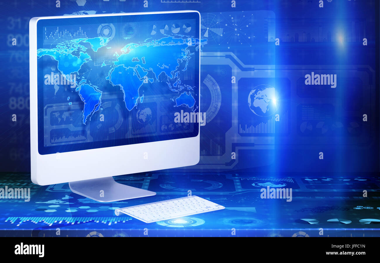 Computer screen in business concept Stock Photo - Alamy