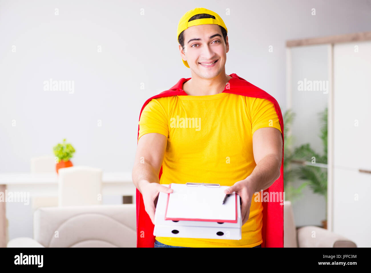 Funny pizza delivery boy hi-res stock photography and images - Alamy