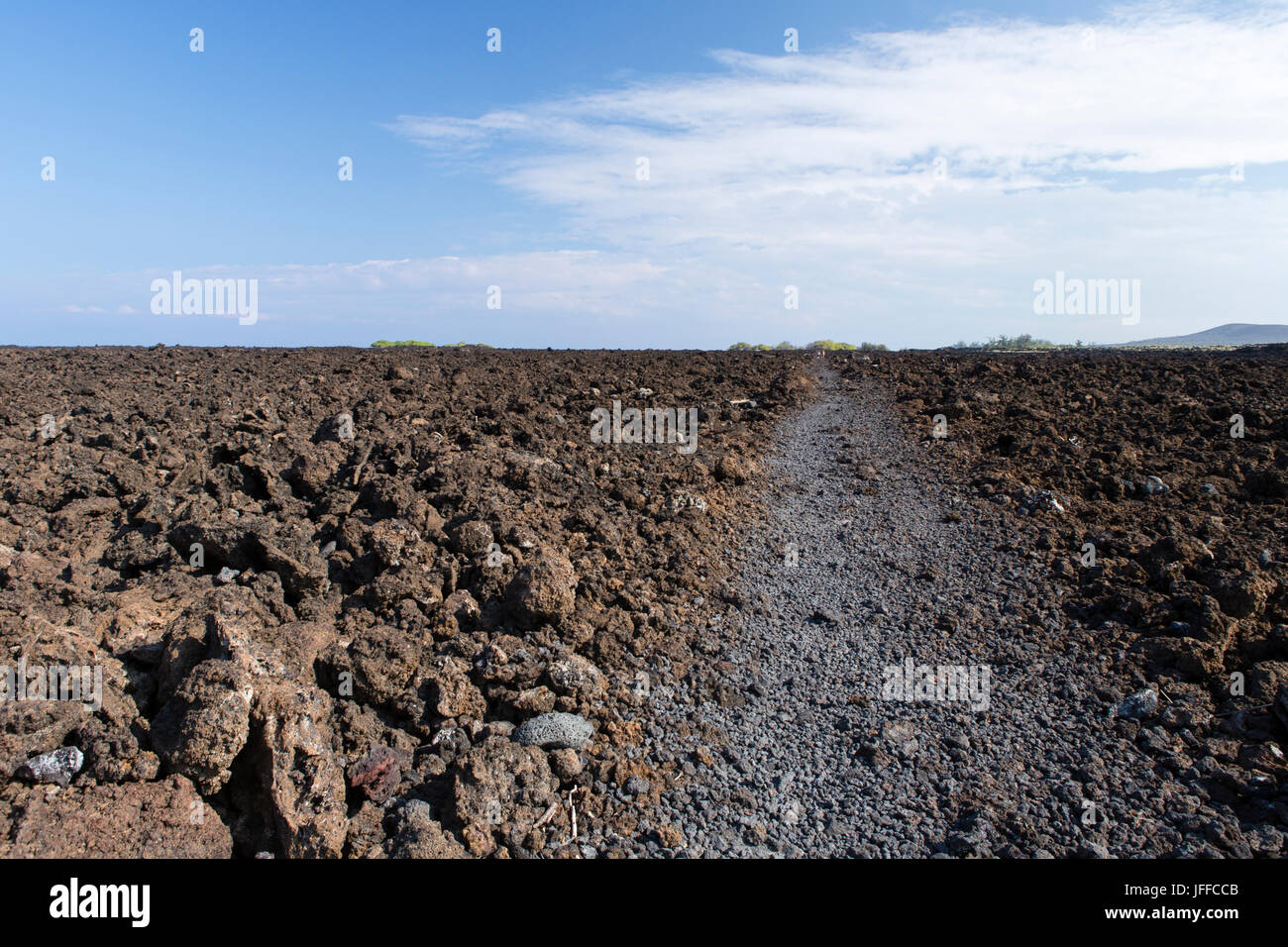 walk path through lava - great trekking Stock Photo - Alamy