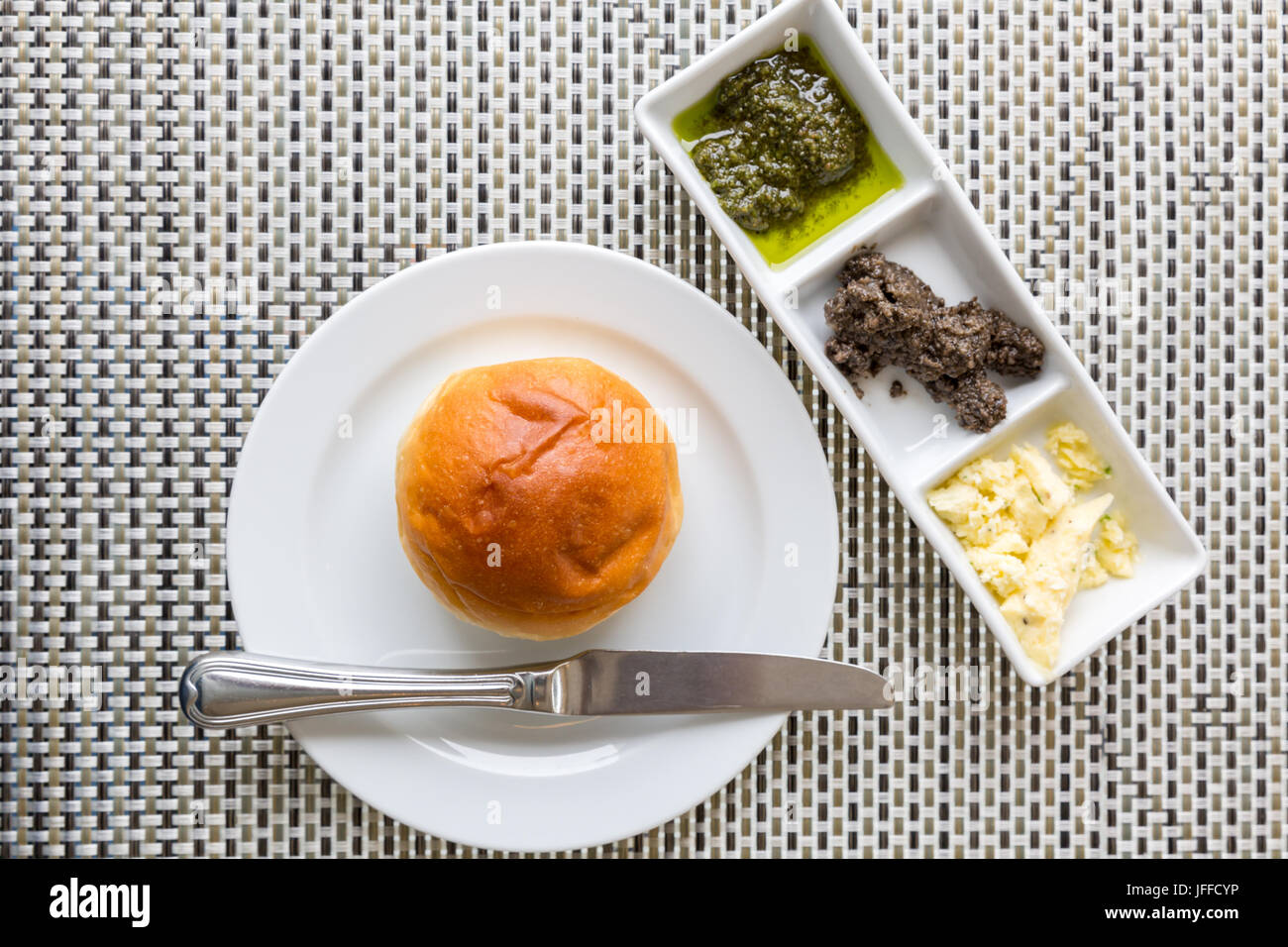 Dinner roll bread with butter Stock Photo - Alamy