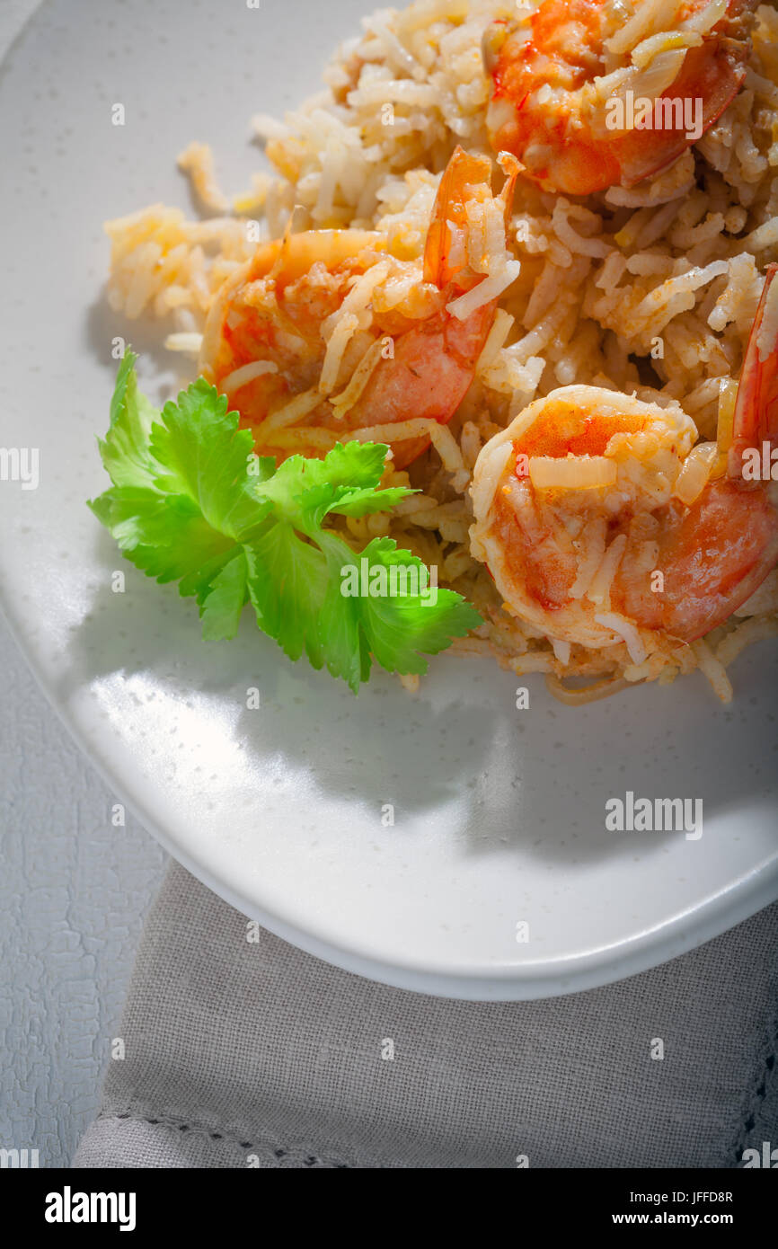 Shrimp and rice Stock Photo - Alamy