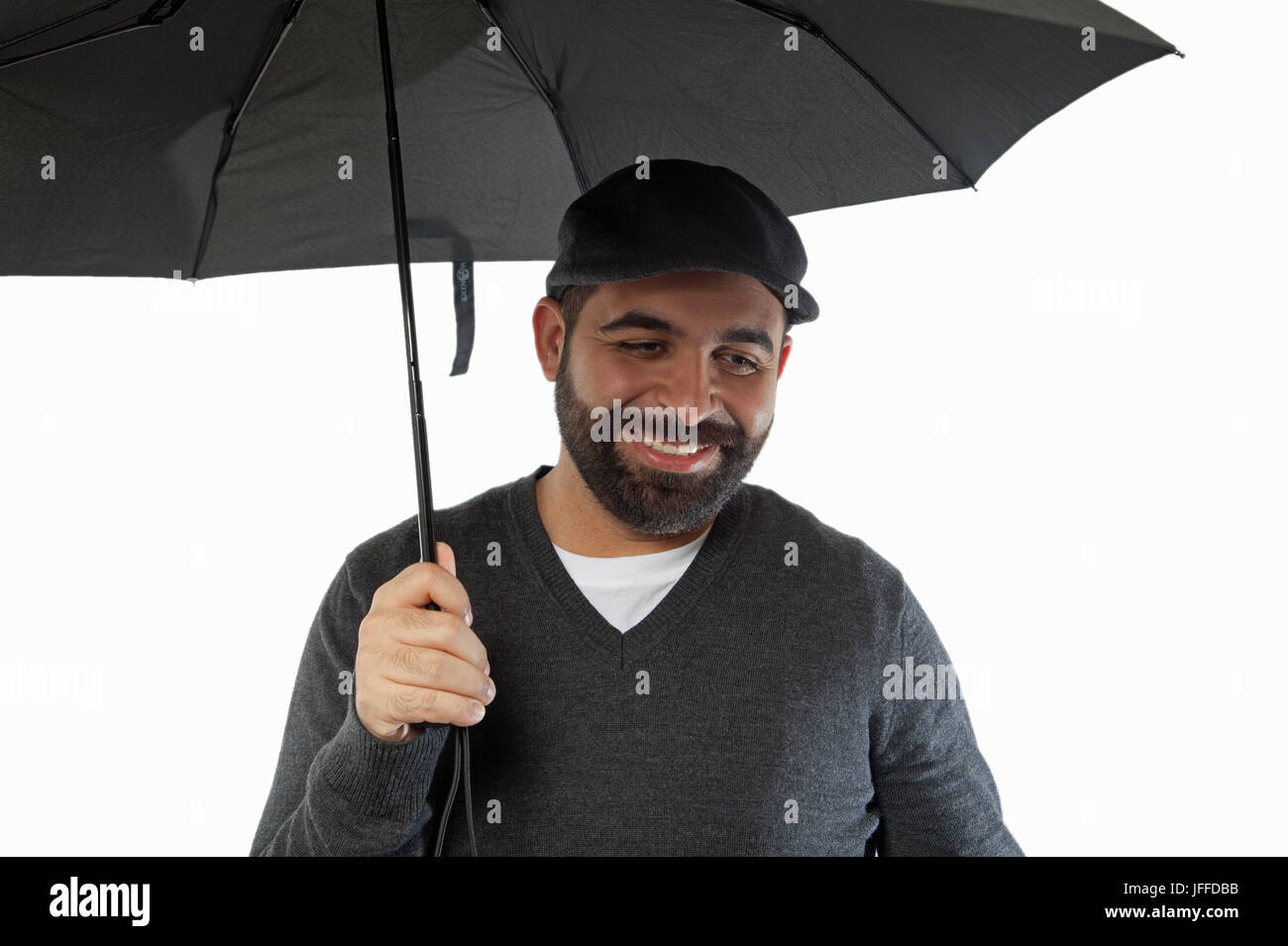 Man with umbrella Stock Photo - Alamy