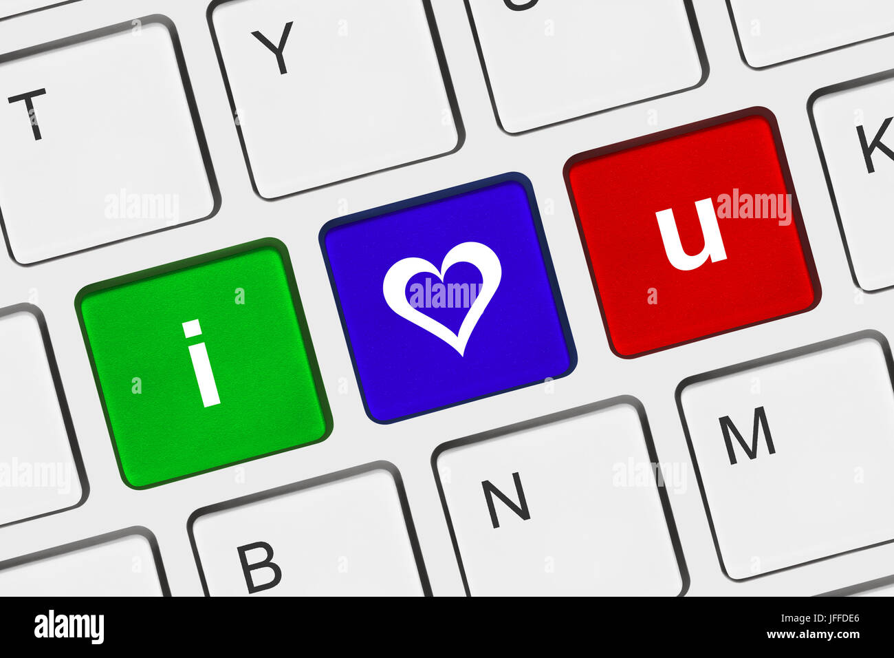 Computer keyboard with I love You keys Stock Photo - Alamy