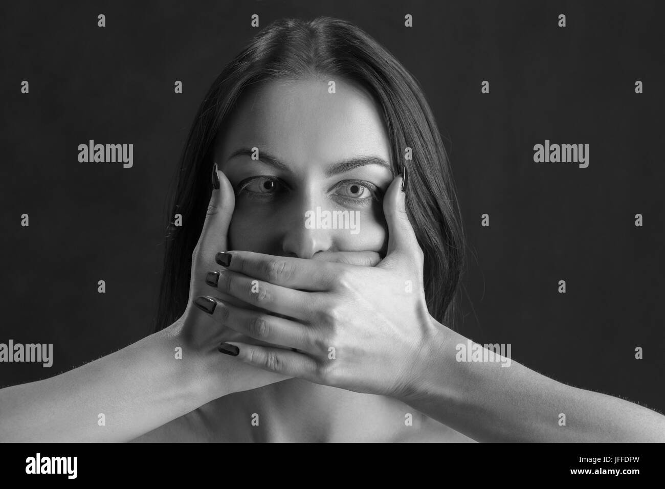 Cover Mouth High Resolution Stock Photography and Images - Alamy