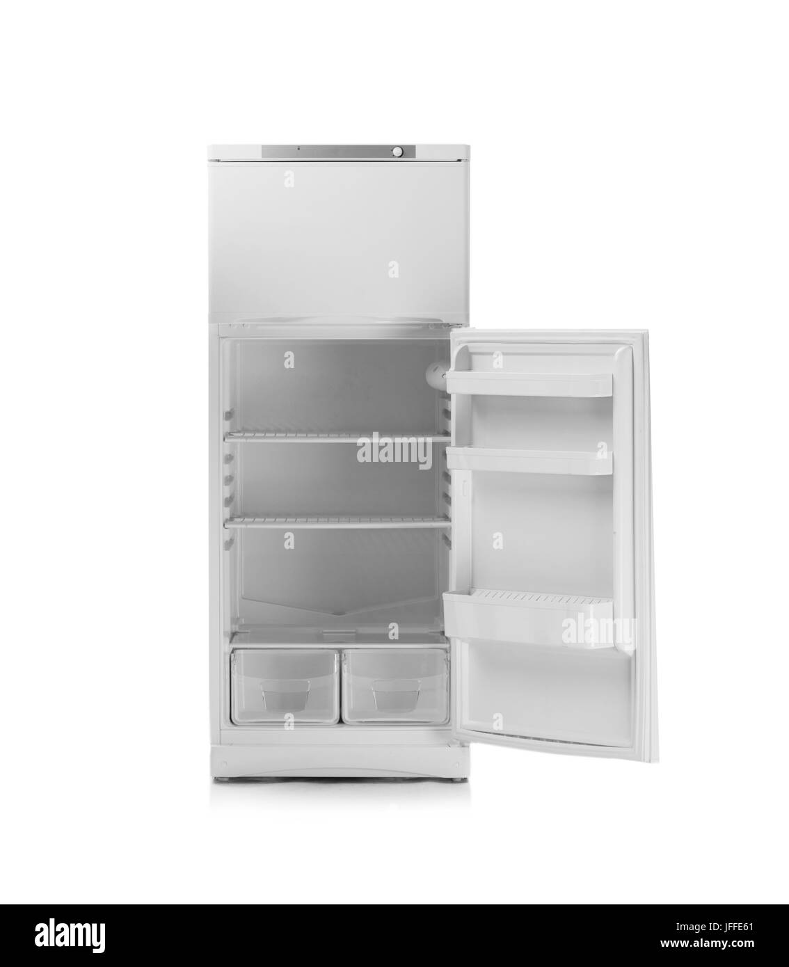Modern fridge isolated on white background Stock Photo - Alamy