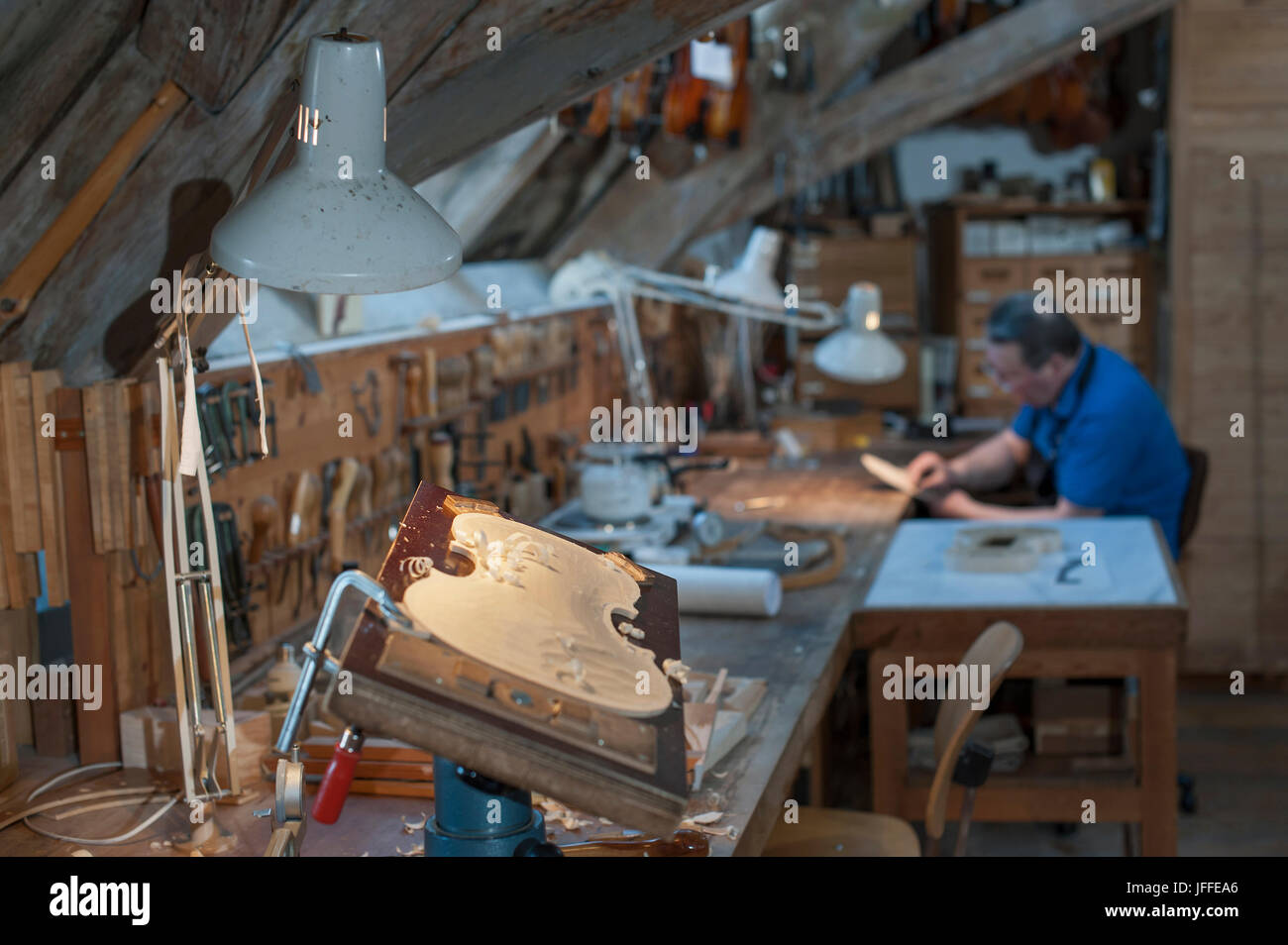 Craftsman working at workshop Stock Photo - Alamy
