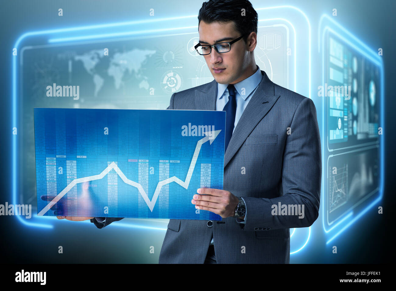 Businessman trading in world stock market Stock Photo - Alamy