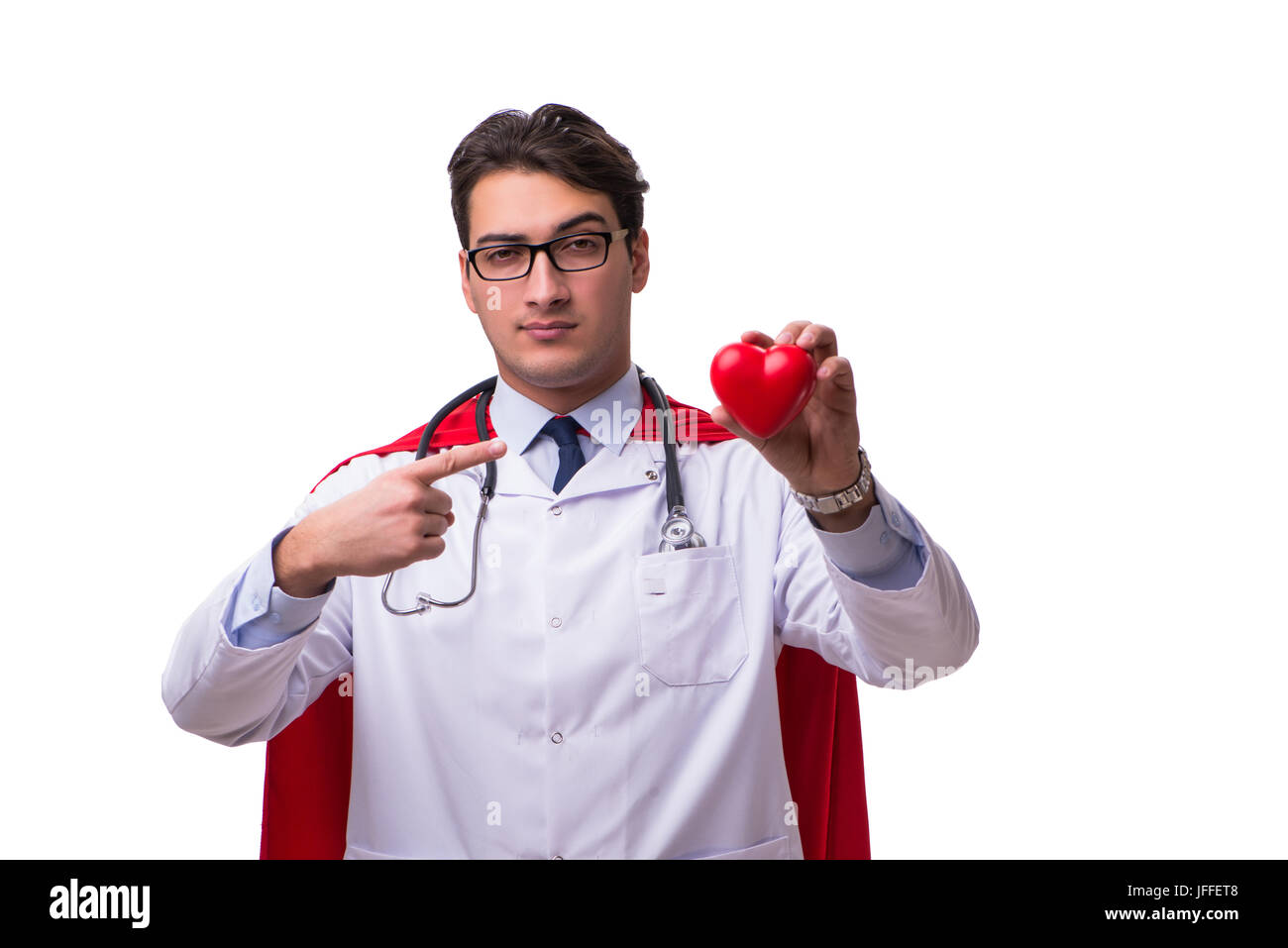 Super hero doctor isolated on white Stock Photo - Alamy