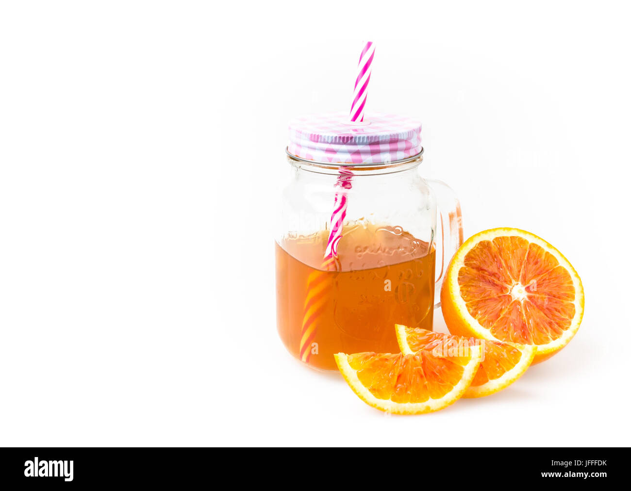 Jar of orange tea Stock Photo - Alamy