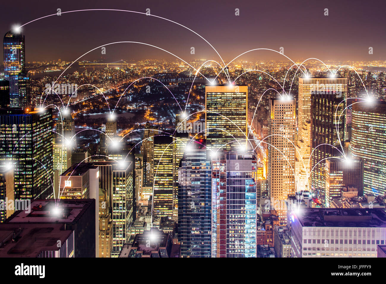 Internet of things concept in the city Stock Photo - Alamy