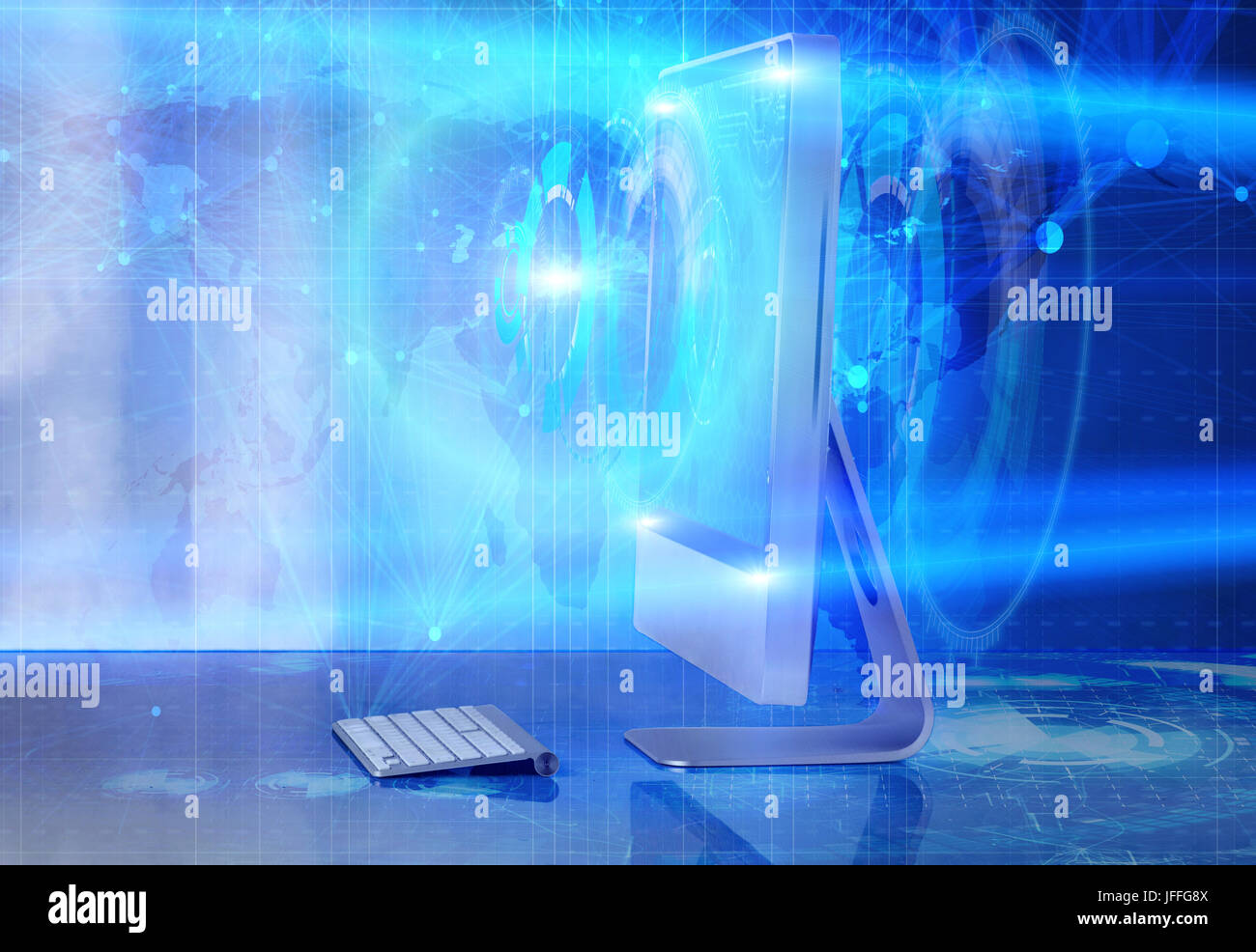 Computer screen in business concept Stock Photo - Alamy