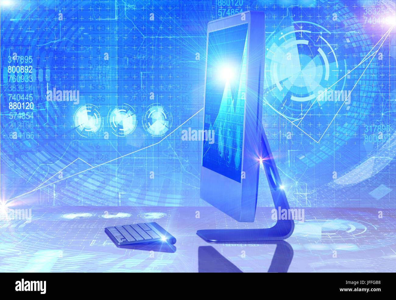 Computer screen in business concept Stock Photo - Alamy