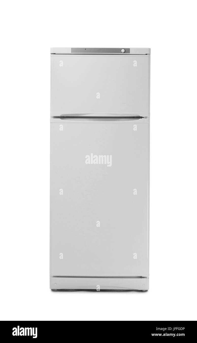Modern fridge isolated on white background Stock Photo - Alamy