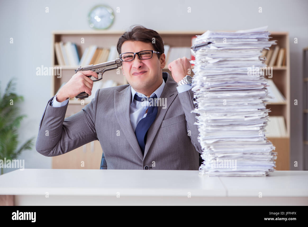 Office paperwork pile funny hi-res stock photography and images - Alamy