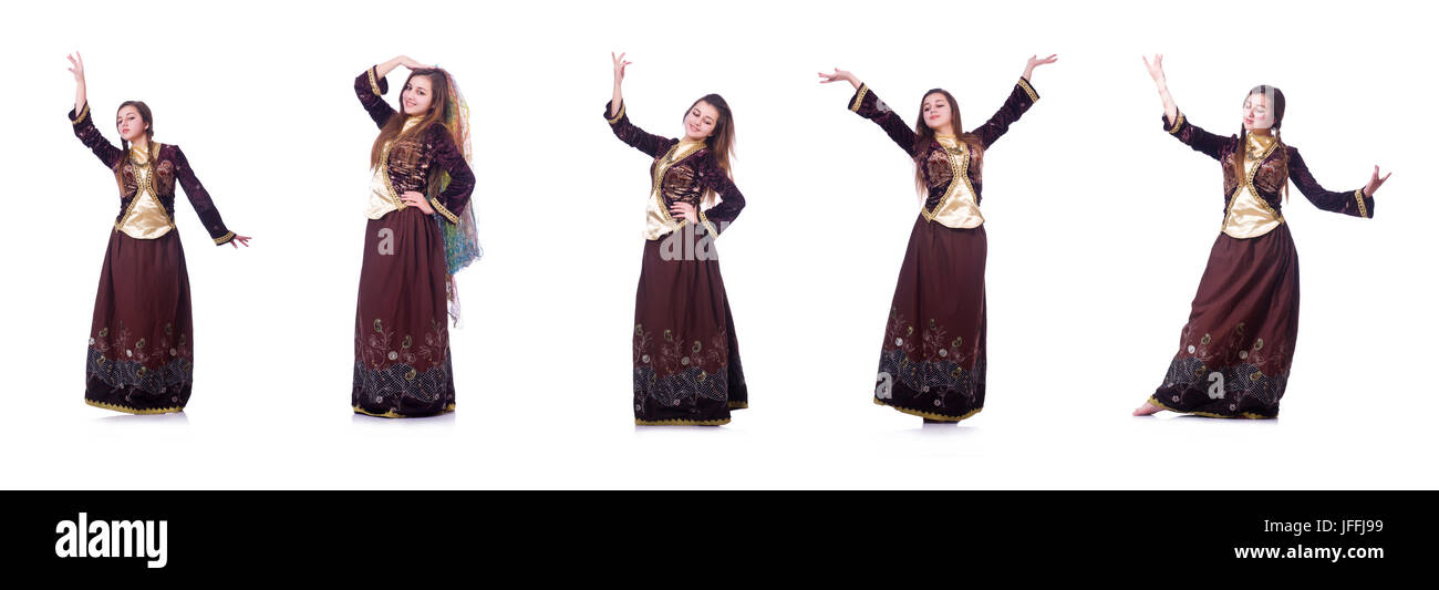 Young lady dancing traditional azeri dance Stock Photo - Alamy