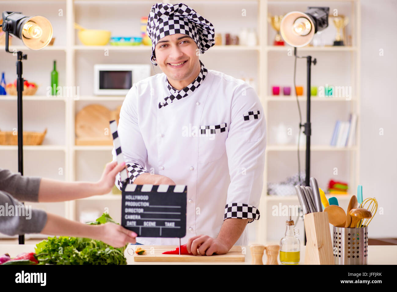 Food cooking tv show in the studio Stock Photo - Alamy