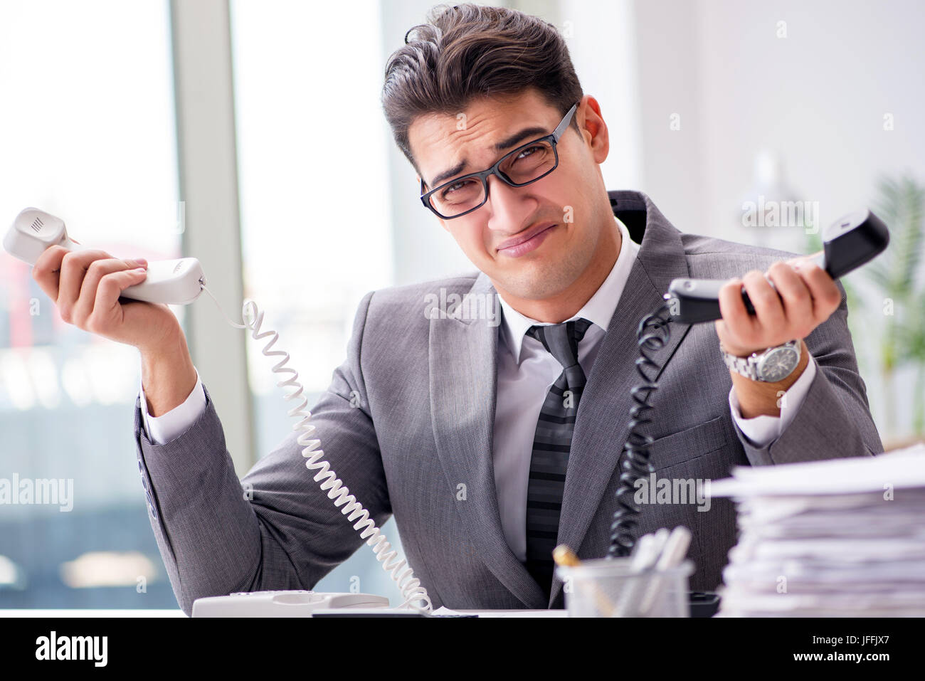 Angry helpdesk operator in hi-res stock photography and images - Alamy